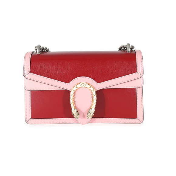 Gucci | Bags | Gucci Red Pink Azalea Calfskin Enamel Small Dionysus ...